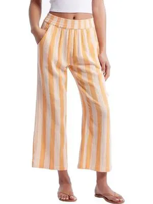 Rip Curl Stripe Cotton Gauze Pants - Mango