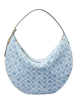 TORY BURCH Tory Burch T Monogram Denim Shoulder Bag