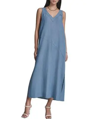 Dkny Sleeveless Chambray Midi Dress - Stream