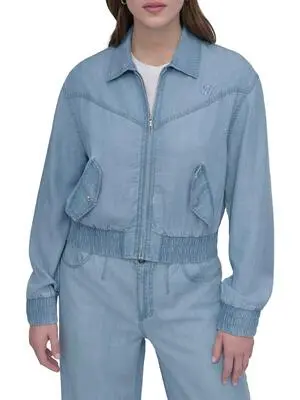 Dkny DKNY Front Zip Chambray Bomber Light Chambray