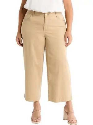 WIT & WISDOM Wit & Wisdom High Waist Wide Leg Twill Pants