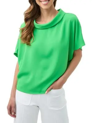 Trina Turk Drapey Short Sleeve Top - Grass Court Green