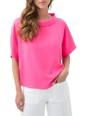 Trina Turk Drapey Short Sleeve Top - Love All Pink