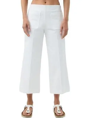 Trina Turk Fortunate Cropped Wide Leg Pants - White