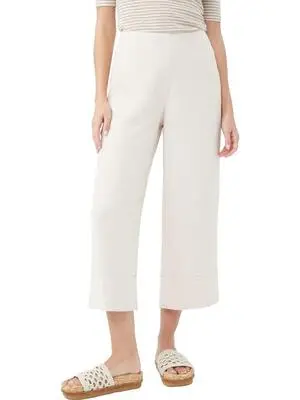 Trina Turk Trina Turk Bahooka Cropped Wide-Leg Pants Ecru
