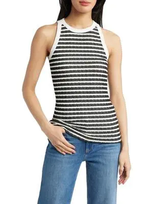 Loveappella Stripe Racerback Tank - Black