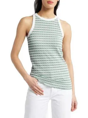 Loveappella Stripe Racerback Tank - Sage