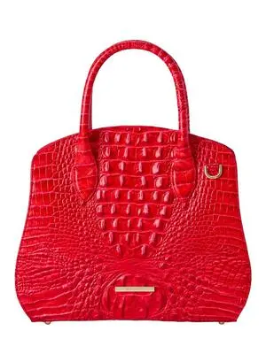 Brahmin Brahmin Rosetta Croc Embossed Leather Satchel Sriracha