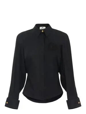 Elisabetta Franchi Embroidered Cotton Shirt - Black