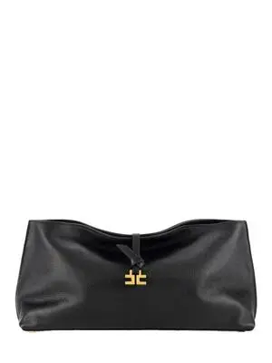 Elisabetta Franchi Leather Clutch - Black