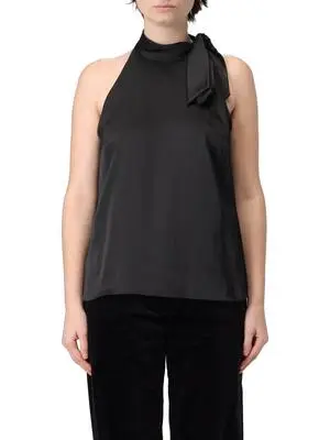 Theory Sleeveless Halter Top With Bow Detail - Black