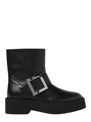 ROGER VIVIER Buckled Platform Boots - Black