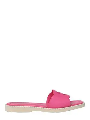 Hogan H638 Leather Slides - Fuchsia