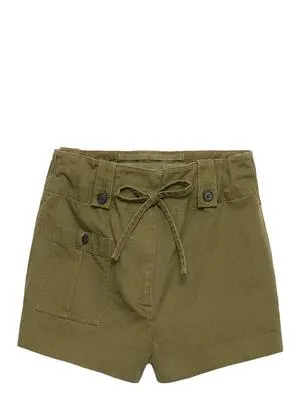 Prada Washed Chevron Bermuda Shorts - Military Green
