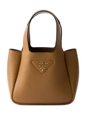 Prada Mini Leather Handbag - Brown