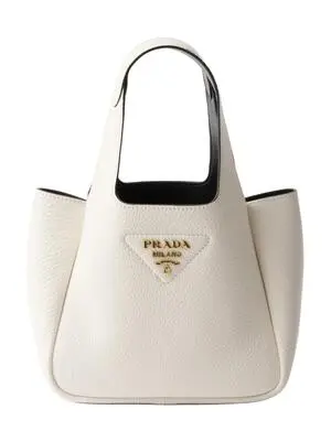 Prada Mini Leather Handbag - White/black