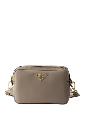 Prada Small Leather Shoulder Bag - Grey