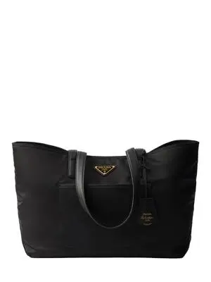 Prada Re-edition 1978 Re-nylon And Saffiano Leather Tote - Black