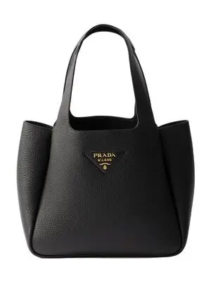 Prada Small Leather Tote Bag Black