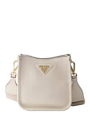 Prada Mini Leather Shoulder Bag - White