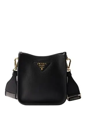 Prada Mini Leather Shoulder Bag - Black