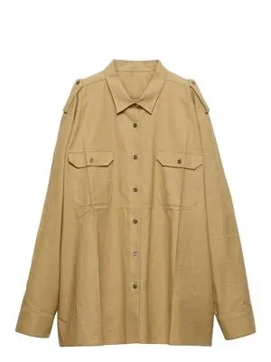 Prada Oversized Cotton Shirt - Khaki