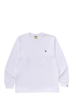 A BATHING APE Abc Camo One Point Long Sleeve Tee Shirt - White/blue
