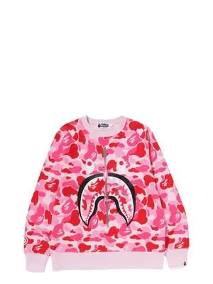 A BATHING APE Camo Shark Crewneck Sweatshirt Pink