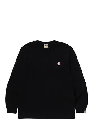 A BATHING APE Abc Camo One Point Long Sleeve Tee Shirt - Black/pink