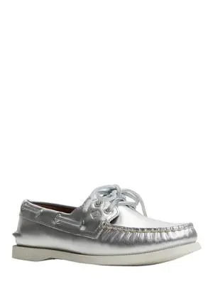 Sperry Sperry Authentic Original Two-Eye Boat Shoe Silver Leather Smooth