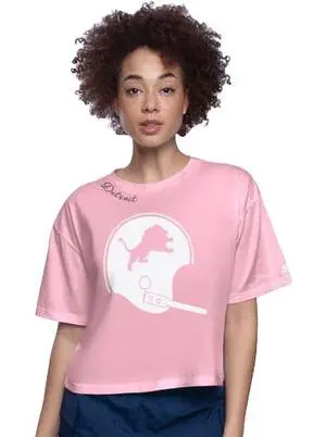 STARTER Detroit Lions Play The Ball Boxy Cropped T-shirt - Pink