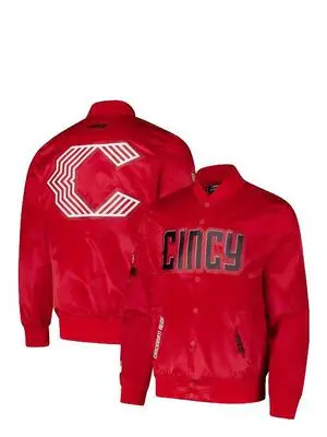 PRO STANDARD Cincinnati Reds City Connect Satin Bomber Jacket - Red