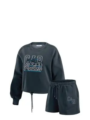 WEAR BY ERIN ANDREWS Carolina Panthers Fleece Lounge Set - Black