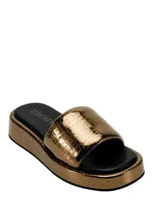 Dkny Lachine Platform Slide Sandal - Bronze
