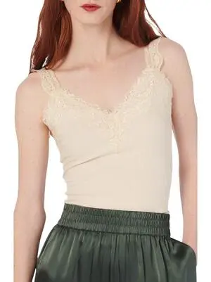 Cami Nyc Lani Lace Trim Tank Top - Bone