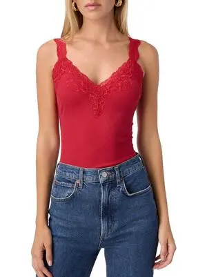 Cami Nyc Lani Lace Trim Tank Top - Poppy
