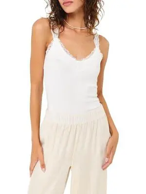 Cami Nyc Lani Lace Trim Tank Top - White
