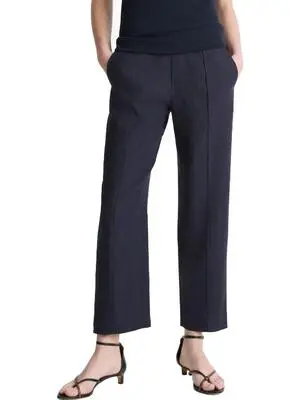 Vince Grace Mid-rise Linen-blend Tapered Pull-on Pants - Coastal