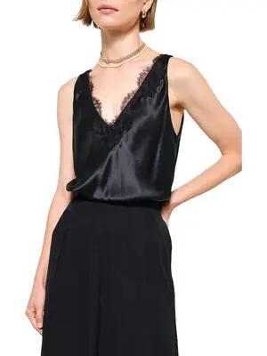 Cami Nyc CAMI NYC Marris Sleeveless Silk Top Black