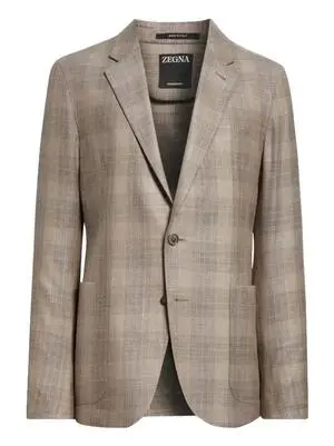 Zegna Fairway Crossover Plaid Wool Medium Brown