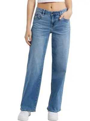 HIDDEN JEANS Wide Leg Dad Jeans - Med Wash