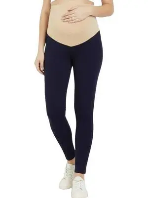 Motherhood Maternity Essential Stretch Secret Fit Over The Belly Plus Maternity Tights - Navy