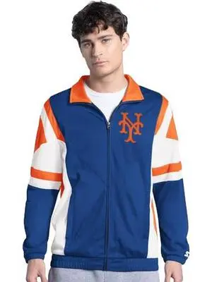 STARTER New York Mets Contender Tricot Full-zip Track Jacket - Royal