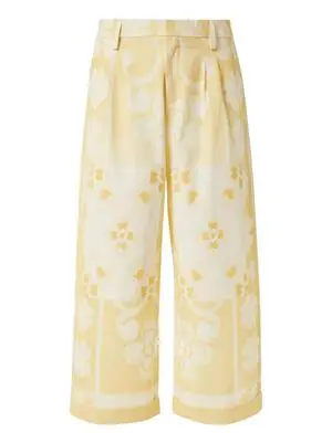 Commas Seaside Printed Trousers - Yellow