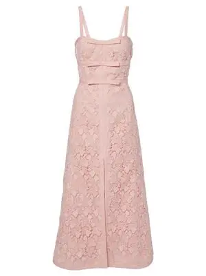 Giambattista Valli Bow-detail Macramé Midi Dress - Pink
