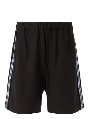 Commas Crochet-trimmed Linen-blend Shorts - Black