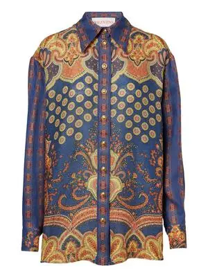 Valentino Garavani Voyage Imaginaire Vlogo Linen Blouse - Multicoloured