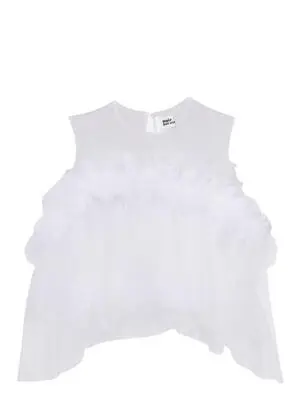 Noir Kei Ninomiya Ruffled Tulle Top - White