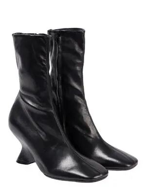 Dries Van Noten Leather Ankle Boots - Black