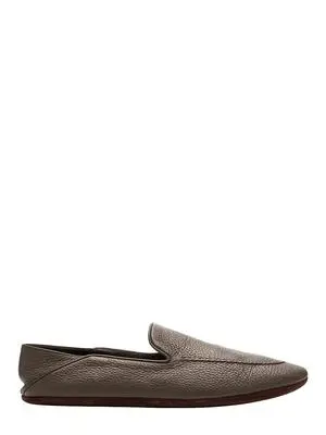 Bergdorf Goodman Deerskin Leather Lounge Slippers - Black